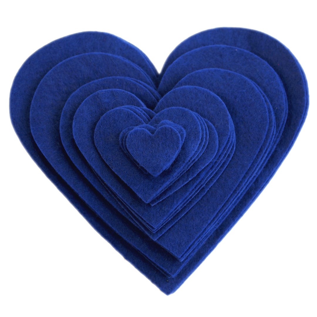 Navy Blue 1 to 6 Inch Craft Felt Hearts 24pc Multi-size Pack - Etsy