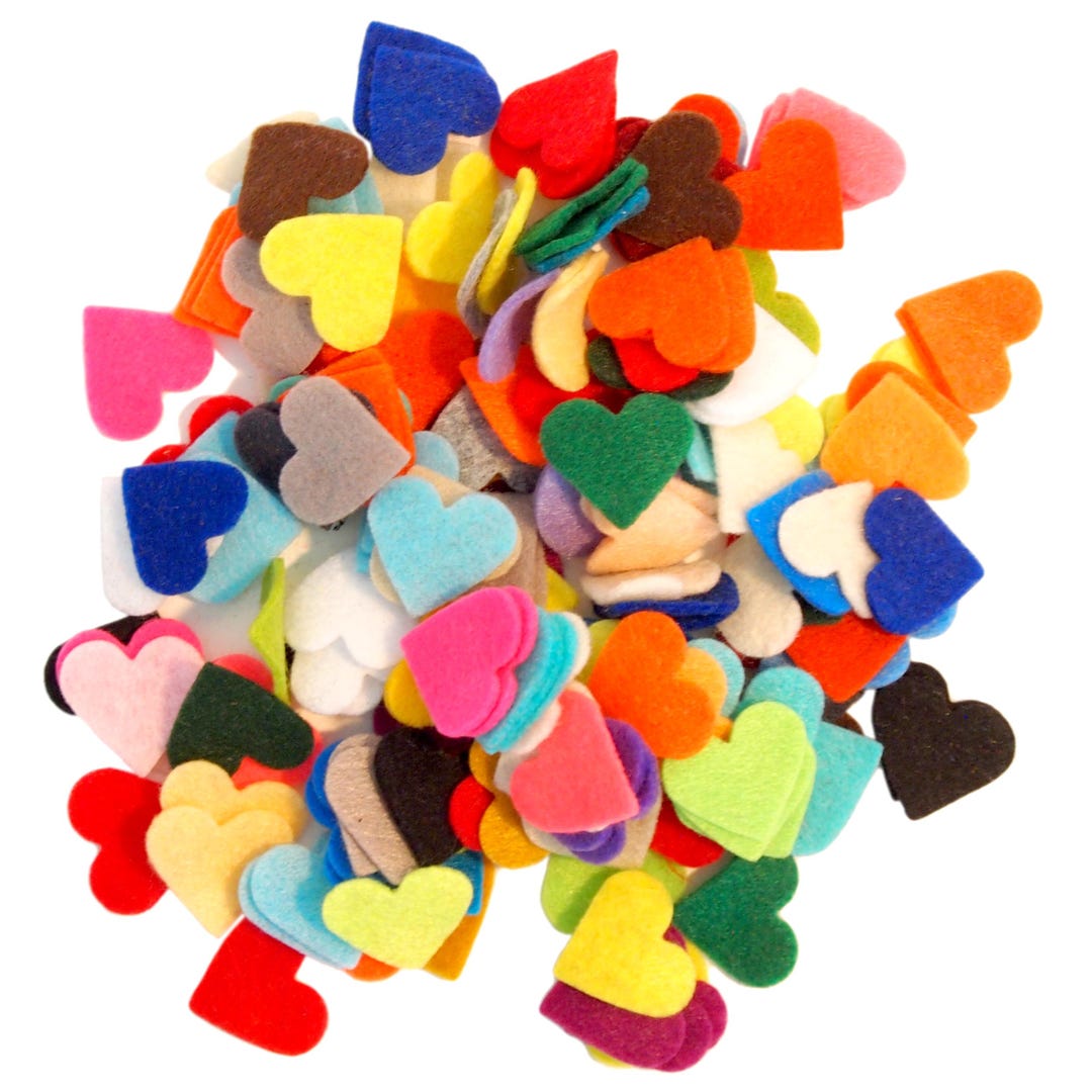 Mixed Color Assortment Craft Felt Hearts (1 to 5 Inch) - Etsy