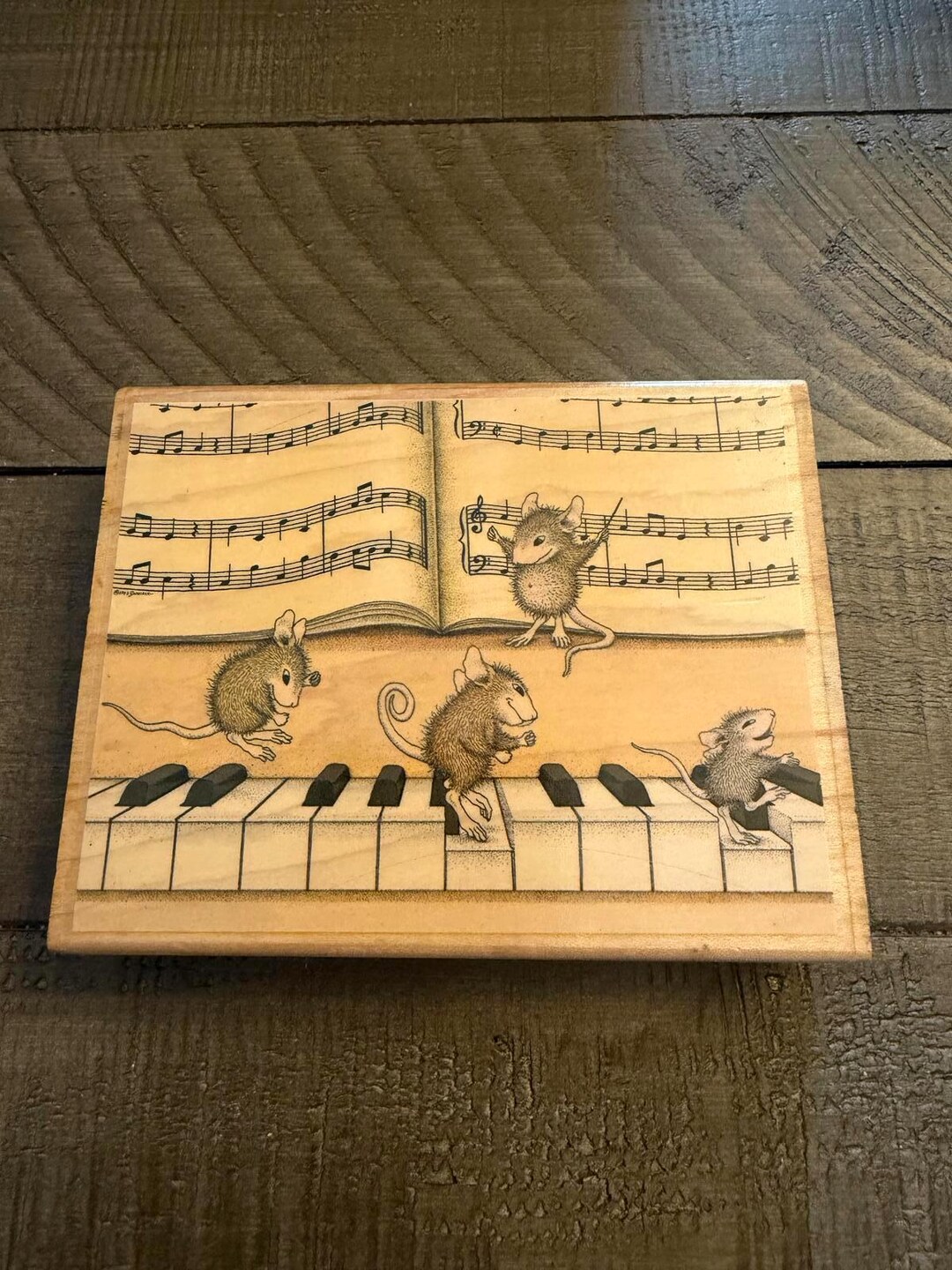 House Mouse Tickling the Ivories 2004 Wood Block Rubber Stamp - Etsy