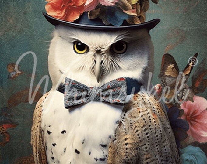 Reginald Owl Whimsykel Decoupage Tissue Paper for Furniture Crafting ...