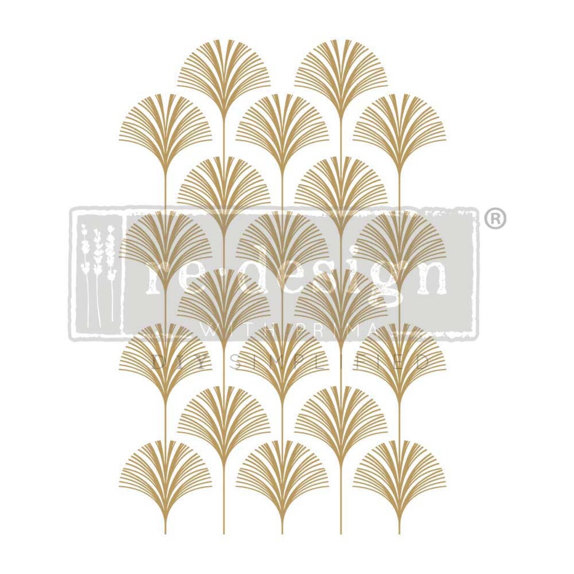Interlinked Fans Art Deco Redesign With Prima Decor Transfer - Etsy