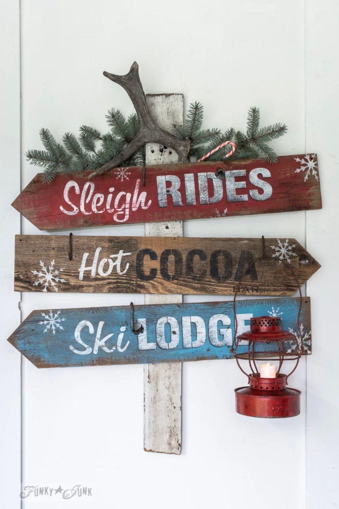 Funky Junk Old Sign Stencils Hot Cocoa Bar Sleigh Rides Ski Lodge ...