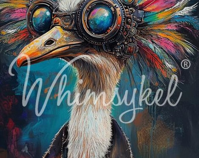 Emmett Steampunk Ostrich Whimsykel Decoupage Tissue Paper for Furniture ...