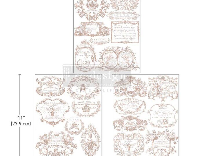 Vintage Labels II 3 Sheets Middy Redesign With Prima Decor Transfer ...