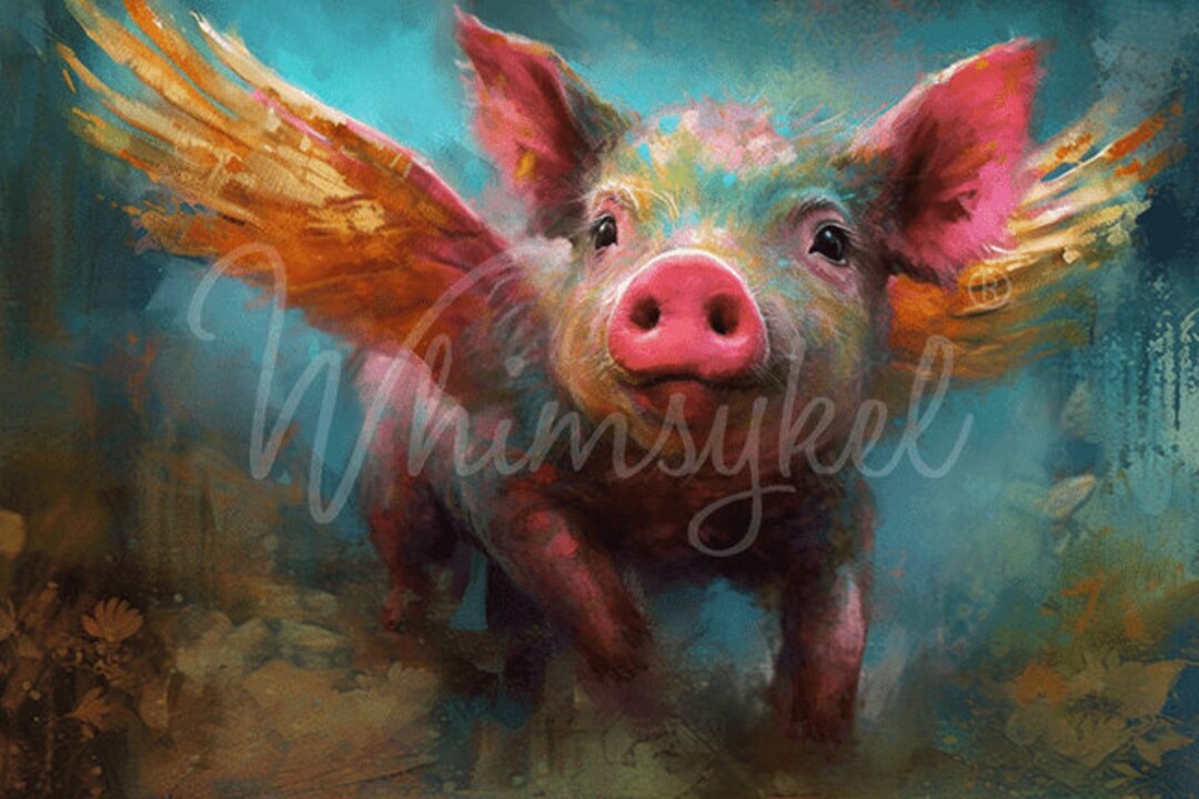 Pigasus Flying Pig Whimsykel Decoupage Tissue Paper for Furniture ...