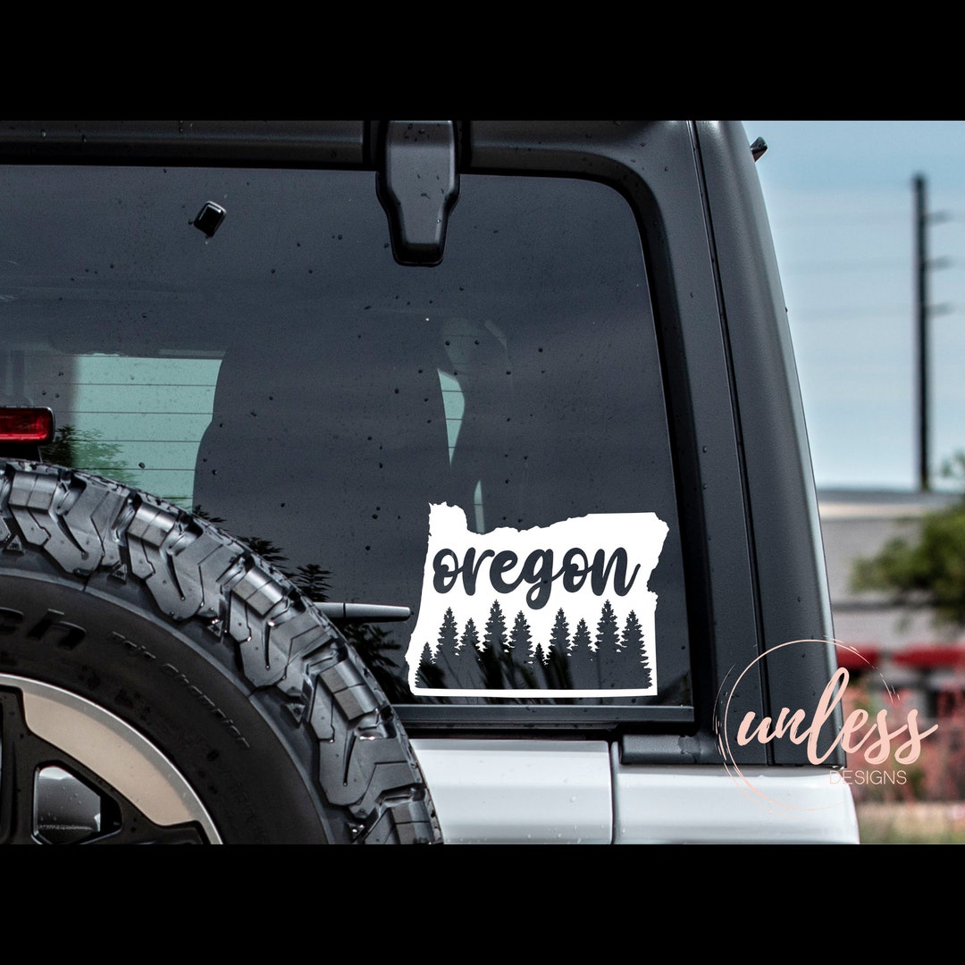 Oregon With Trees Decal Car Decal Original Decal Custom - Etsy