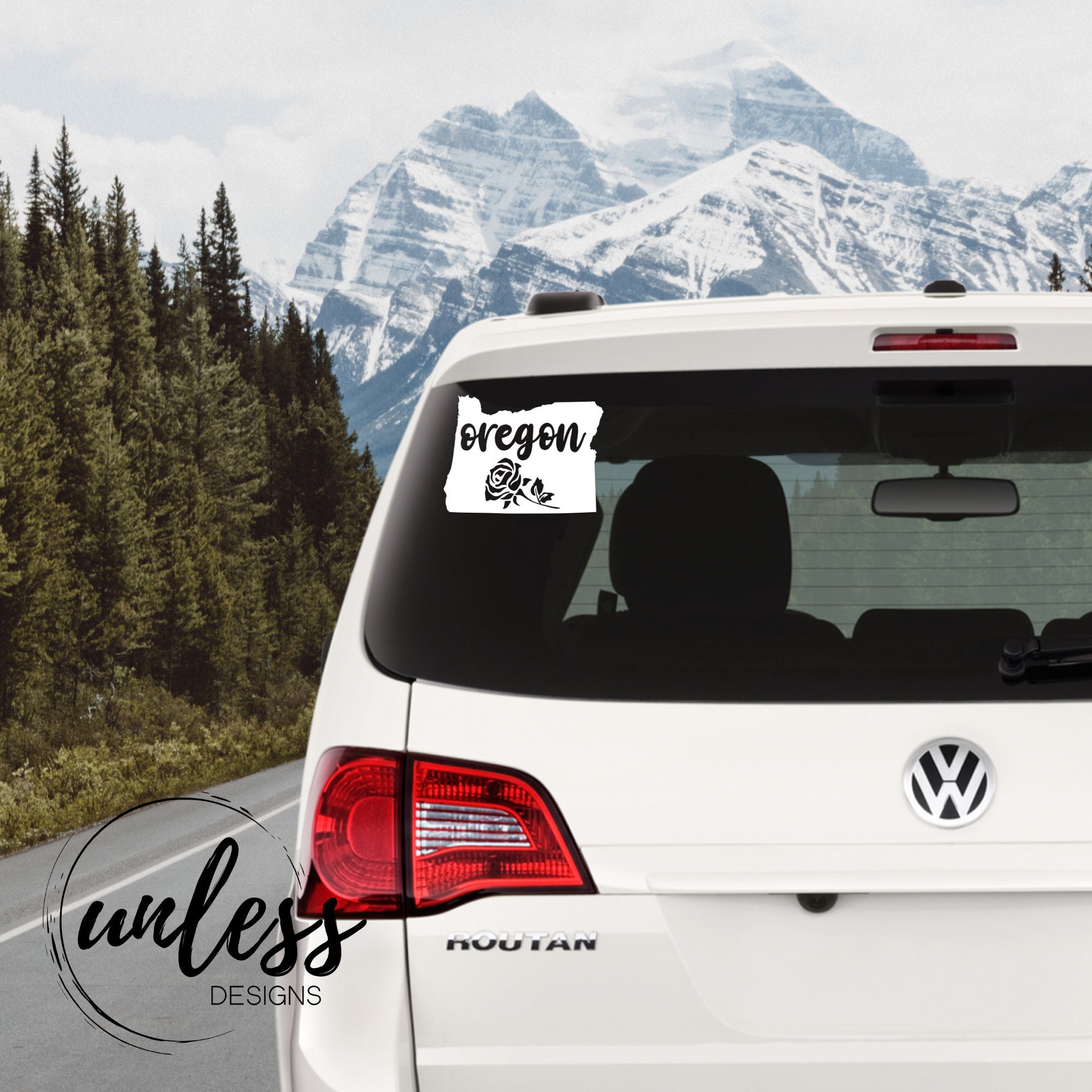 Oregon With Rose Decal Car Decal Original Decal Custom | Etsy