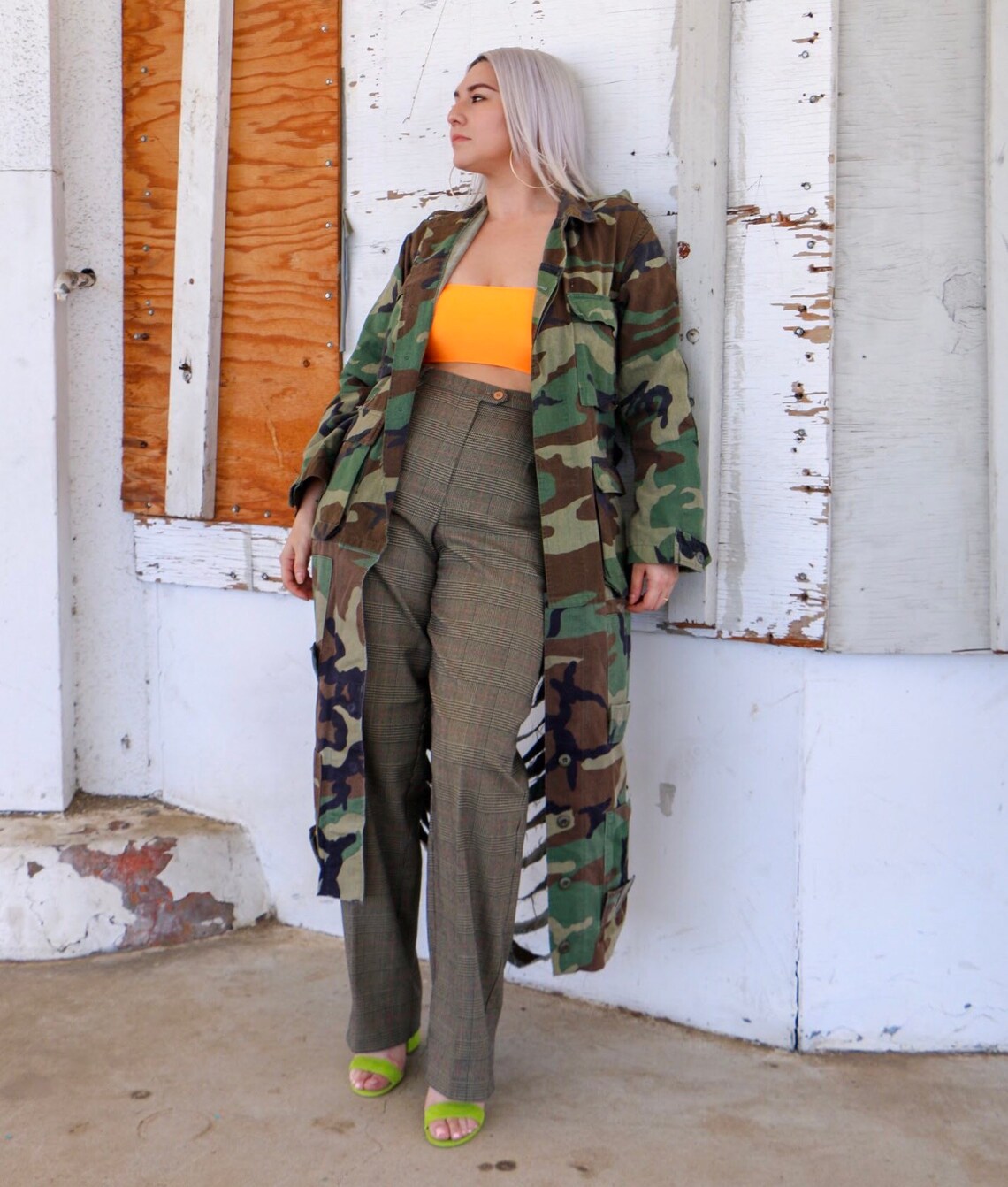 Long Camo Trench Army Jacket Oversized Unisex Coat Long - Etsy