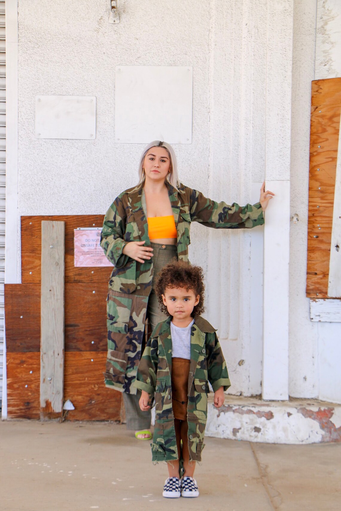 Adult Distressed Trench Length Camo Shredded Camouflage Camo Woodland ...