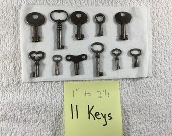 Craft Supplies & Tools Vintage Small Skeleton Key Lot Cabinet Jewelry ...