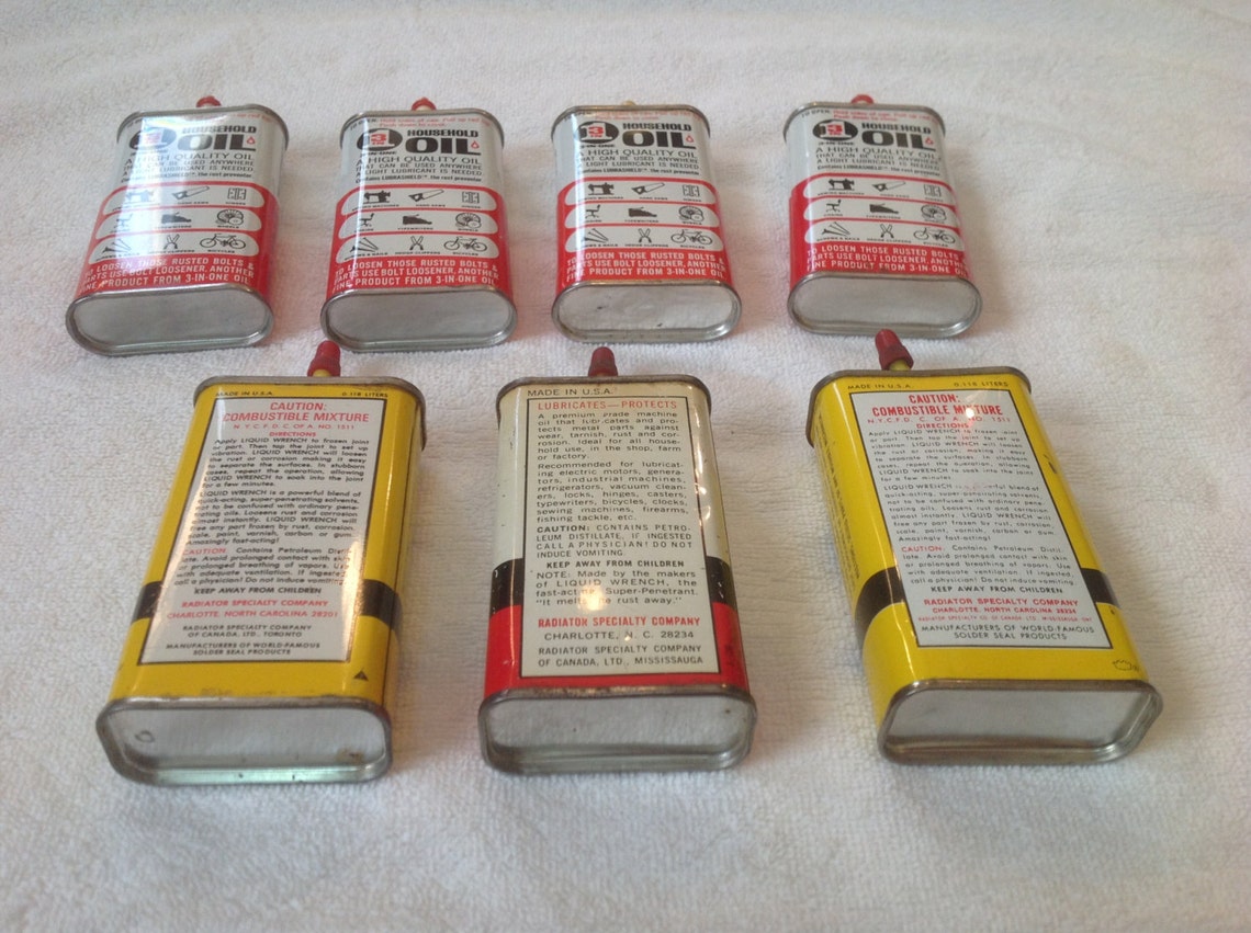 7 Vintage 1960's 1970's Mini 3 in 1 Oil & Liquid - Etsy