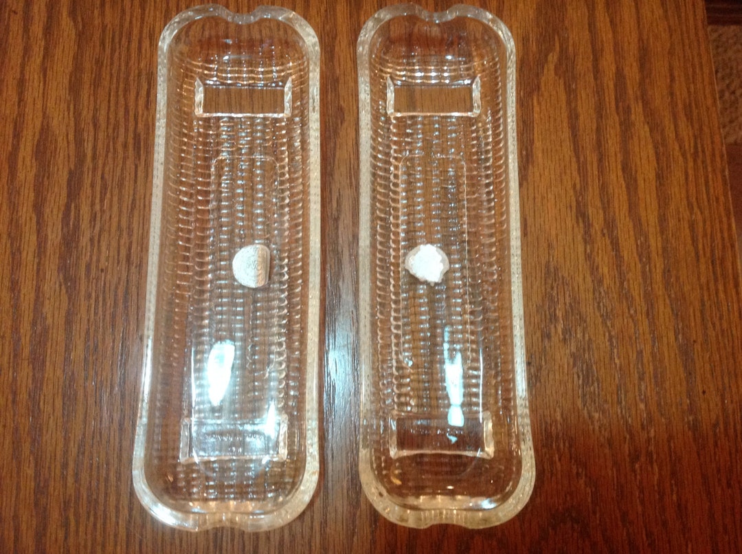 Vintage Pair of Glass Corn Cob Holders, Corn Cob Farmhouse Decor. - Etsy