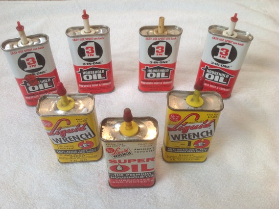 7 Vintage 1960's 1970's Mini 3 in 1 Oil & Liquid - Etsy