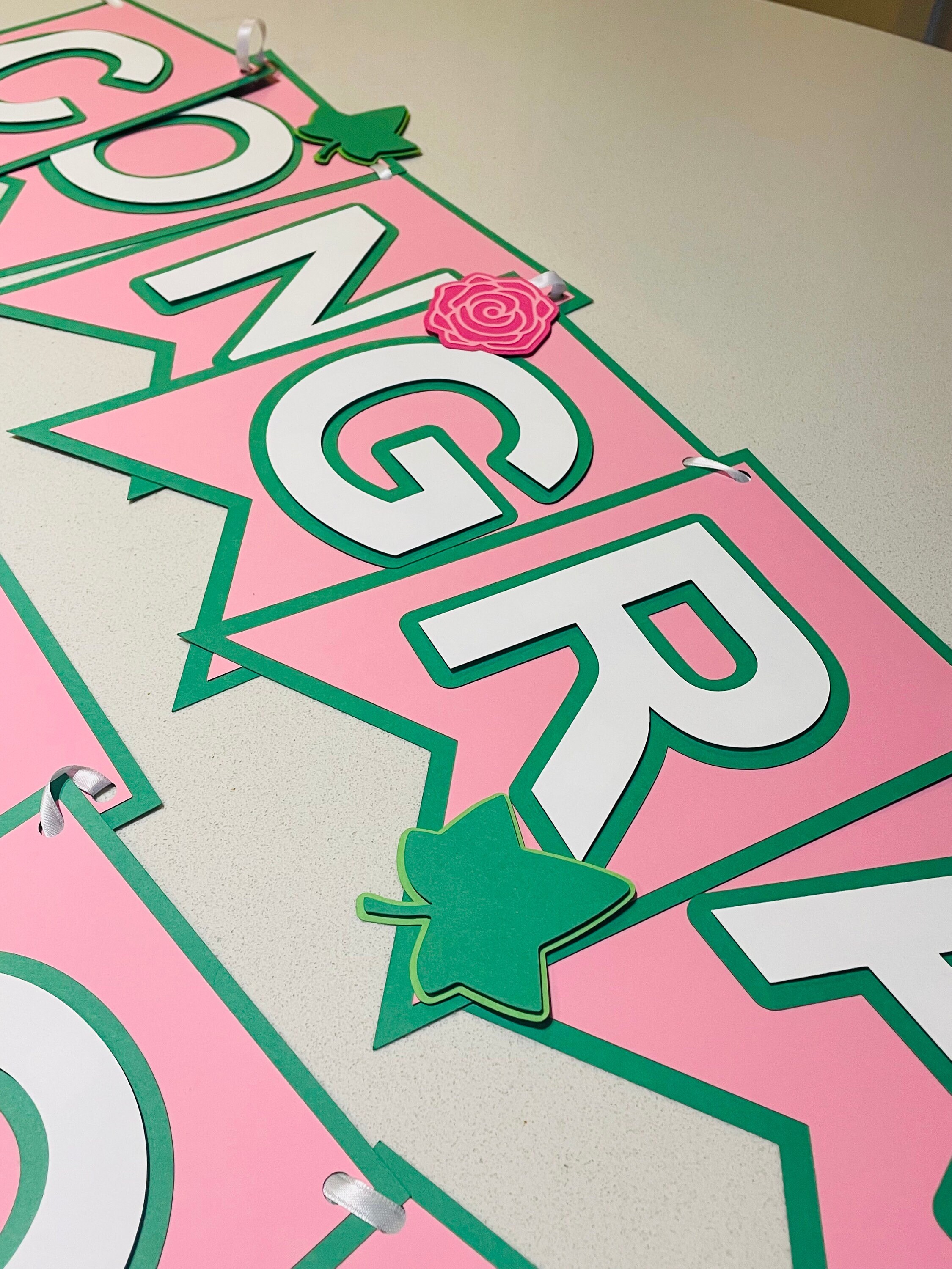 AKA Banner | Congrats Soror Banner | Pink and Green - Etsy