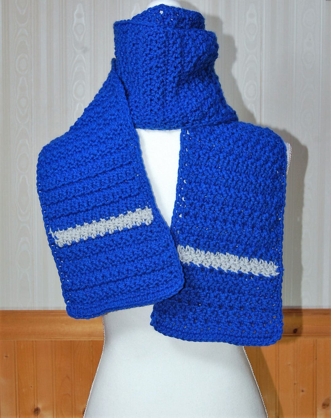 Royal Blue Striped Scarf. - Etsy