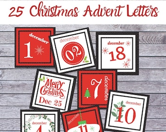 Printable DECEMBER DAILY NUMBERS Red With Black Digits (2, 1.5 and 1 ...