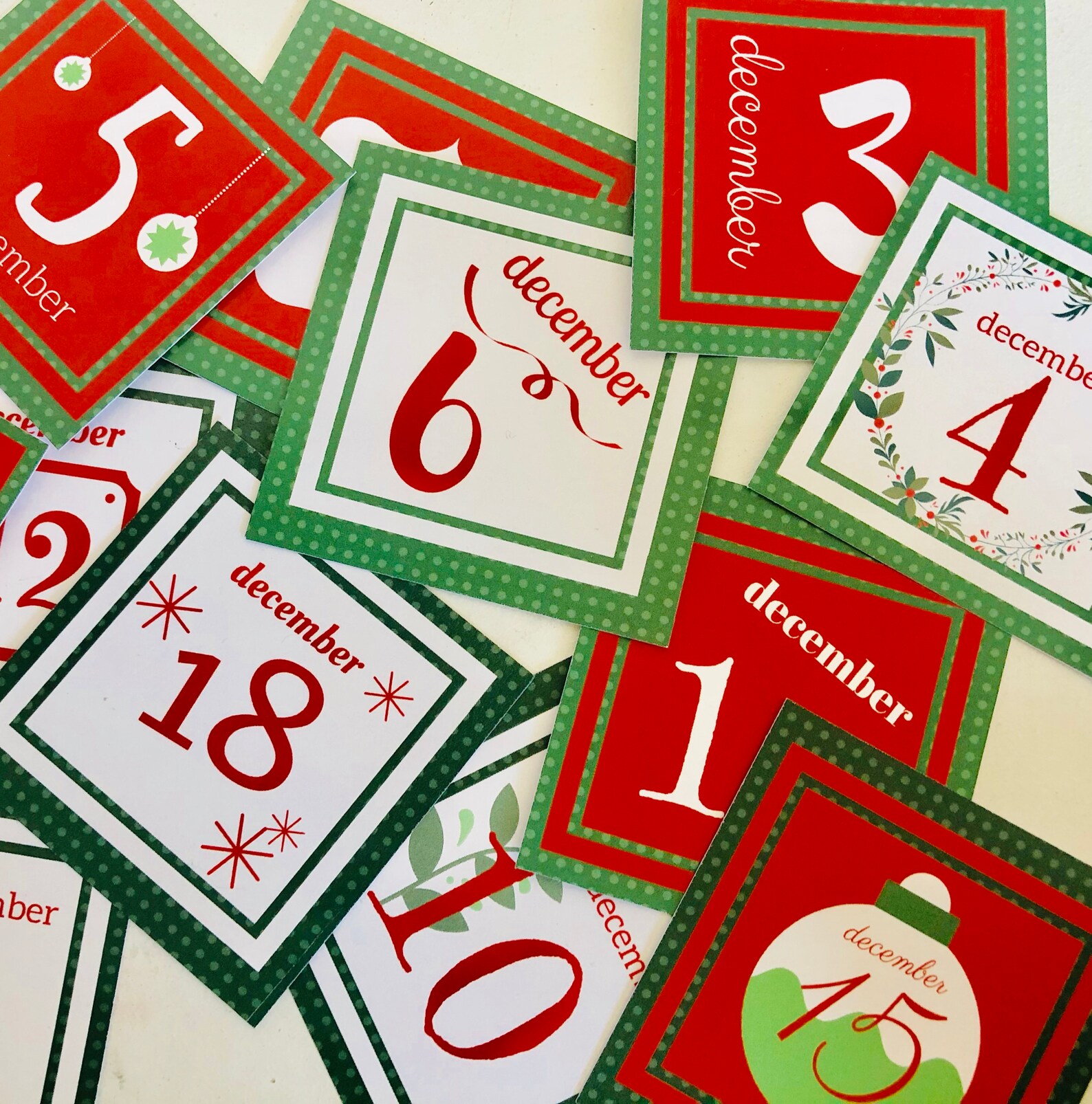 Instant Download Printable Christmas Advent Calendar Numbers - Etsy