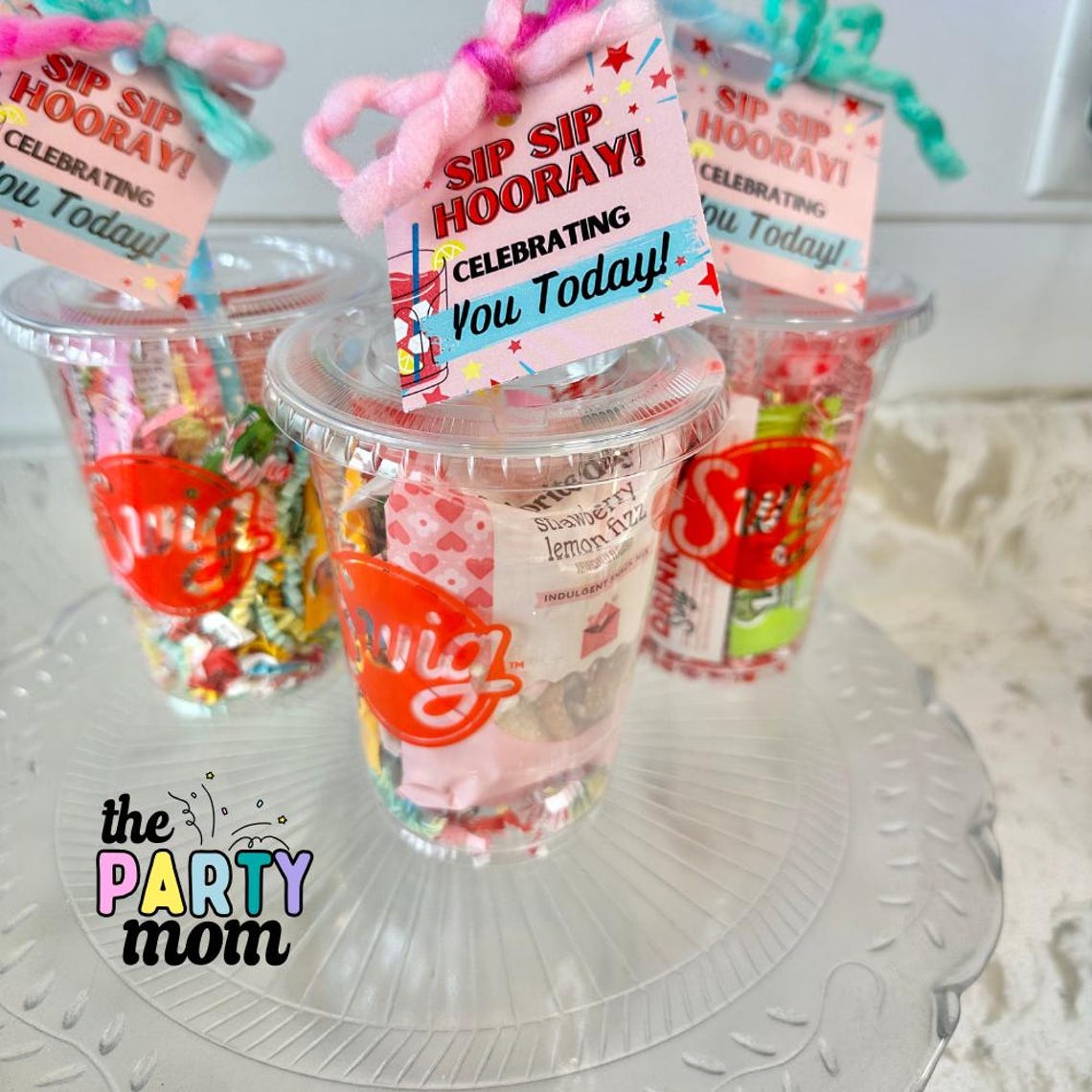 Sip Sip Hooray! Printable Gift Tag 2.5" Square Tag for Soda Shop or ...