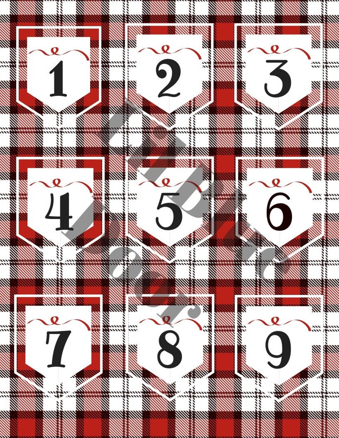 Christmas Numbers Printable 1 25