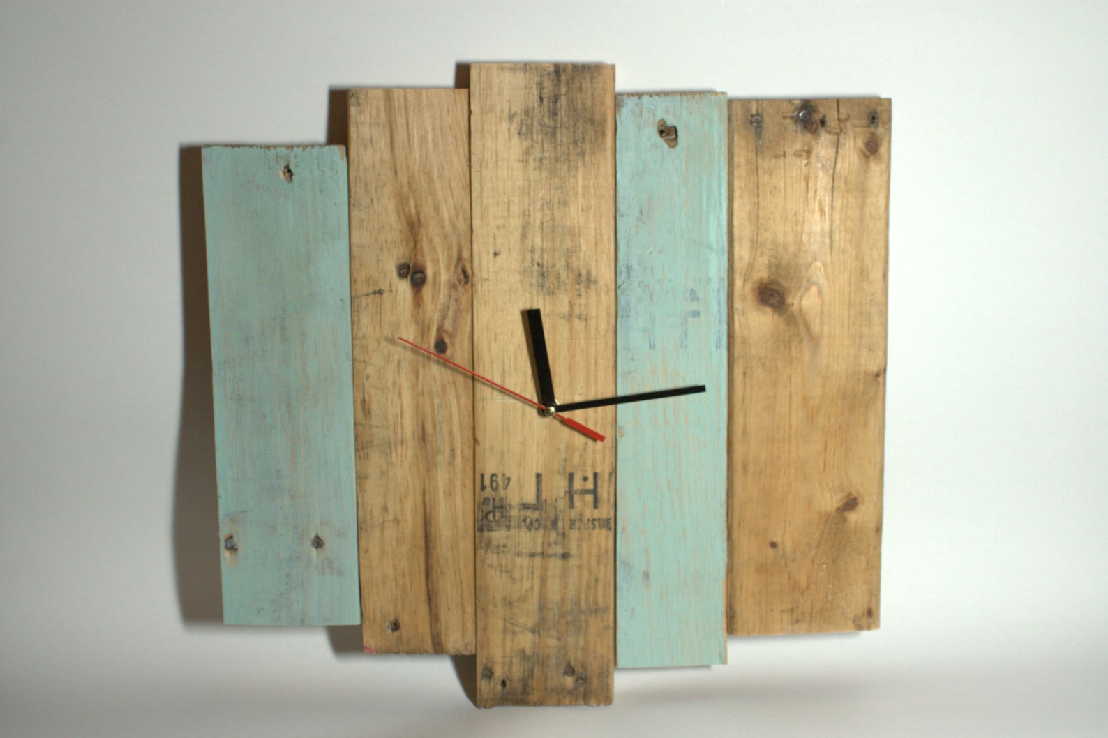 Rustic Wooden Clock, Recycled Pallet Clock, Recycled Wooden Wall Clock ...