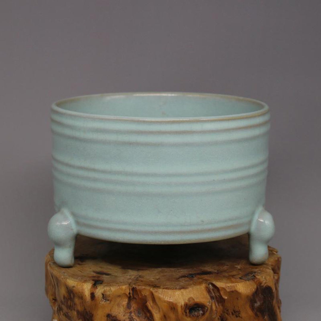 Fine Old Chinese Antique Song Dynasty Ruyao Porcelain Manual Painting ...