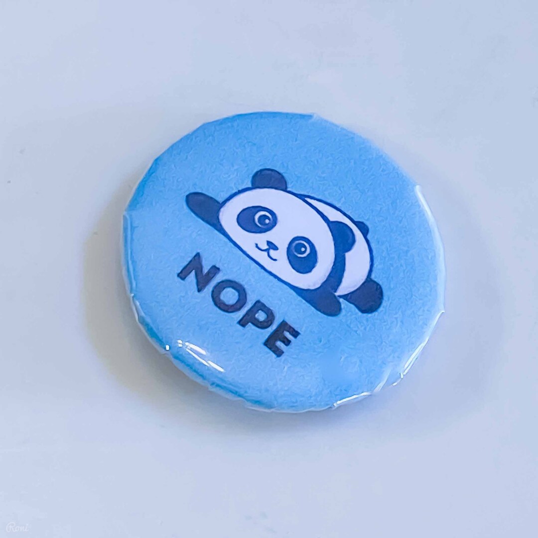 Panda Saying Nope Button Pin Flair - Etsy