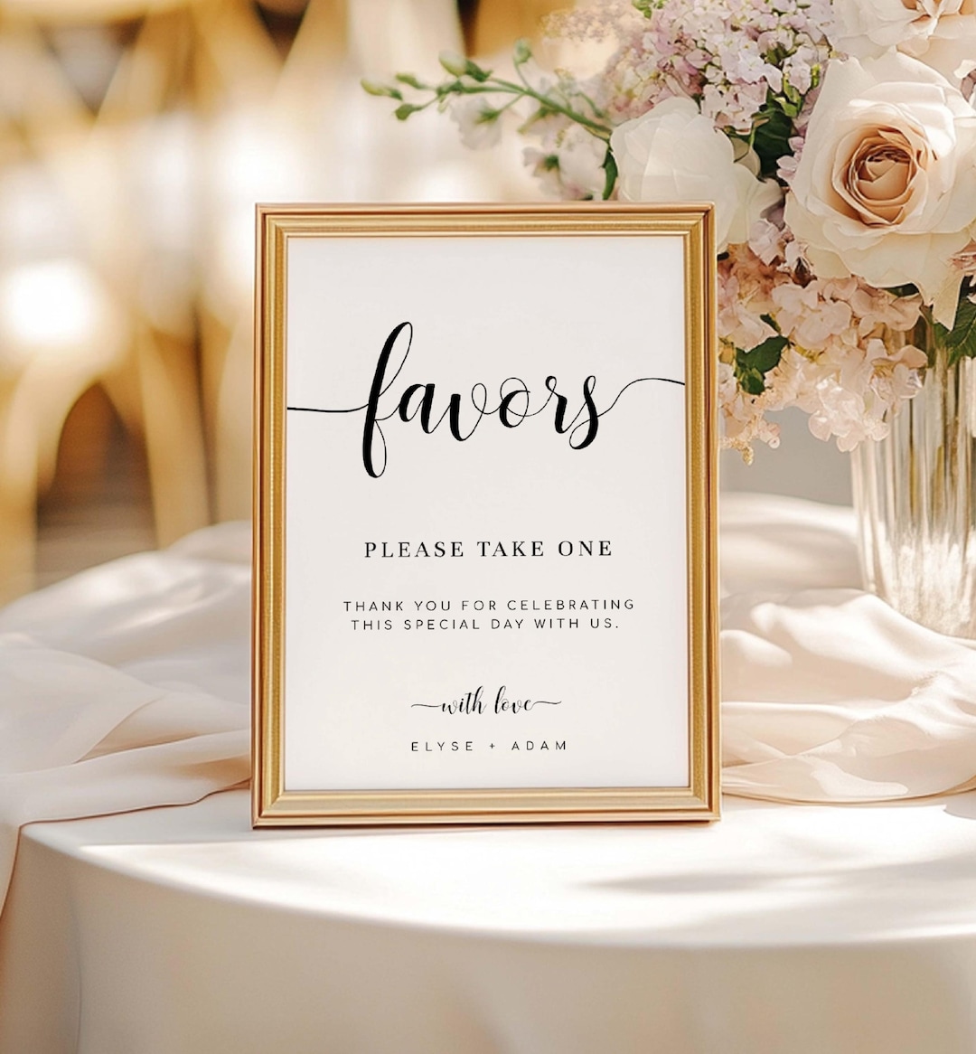 Editable Favors Sign, Printable Minimalist Wedding Favors Sign, Minimal ...