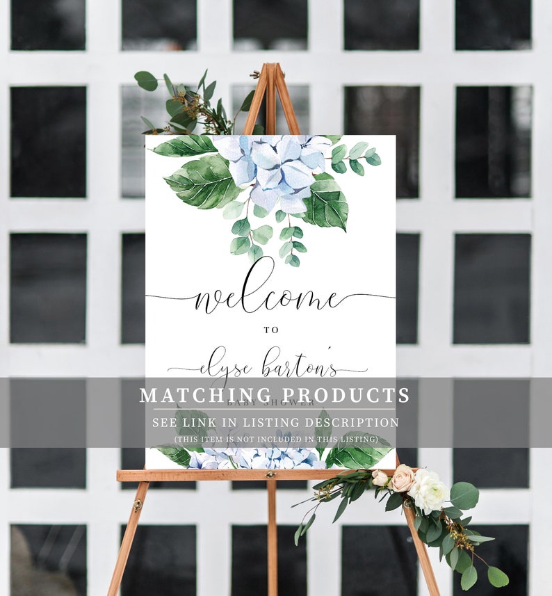 Printable Table Numbers Guest Names Blue Hydrangea Wedding - Etsy