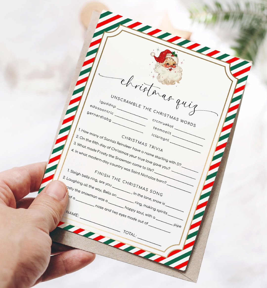 Christmas Quiz Game Bundle: Printable Trivia, Word Scramble (digital ...