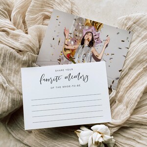 Printable Favorite Memory With the Bride Game Template, Minimalist ...
