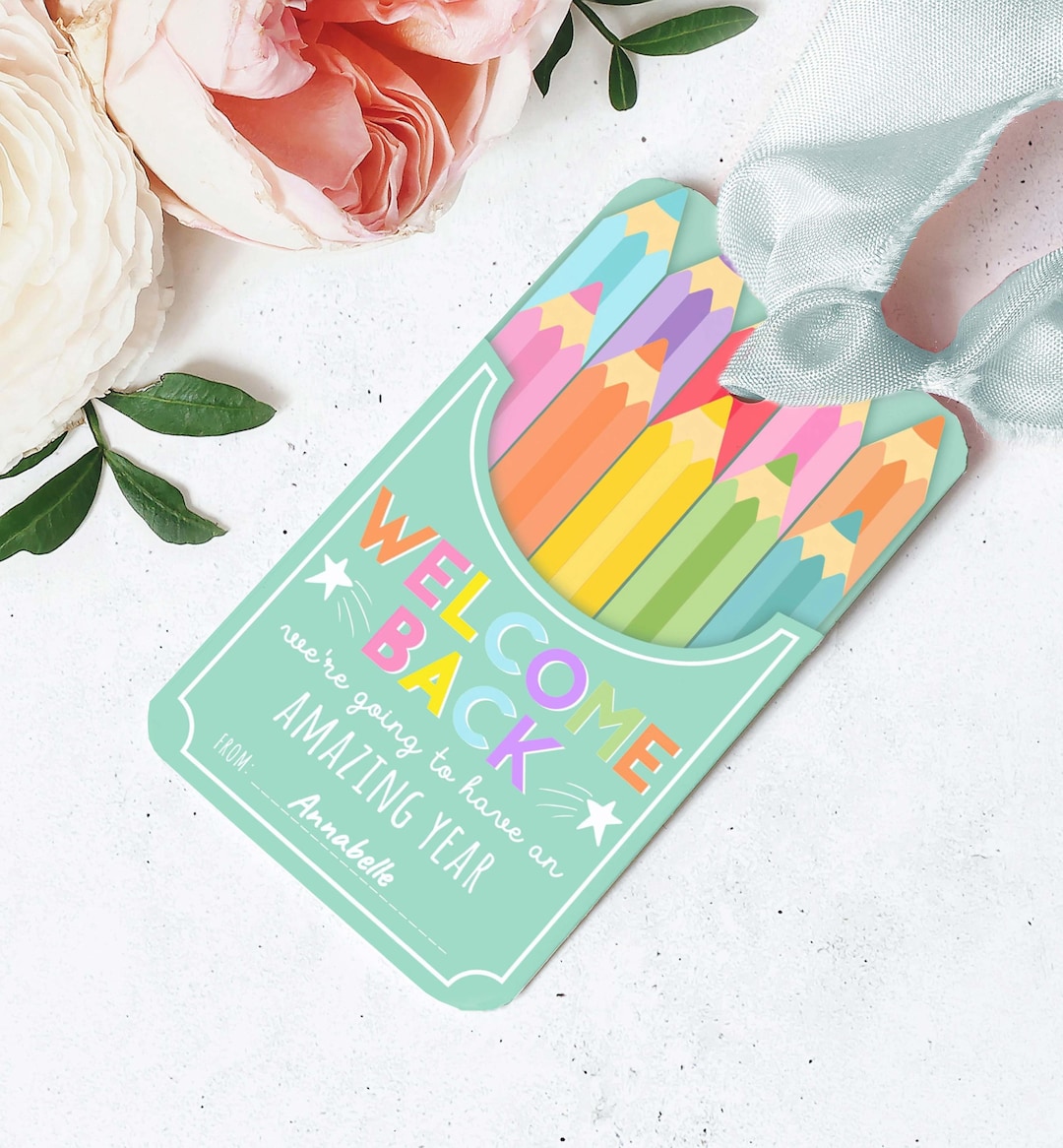 Printable Welcome Back to School Pencil Tag Template (DIY) - Etsy