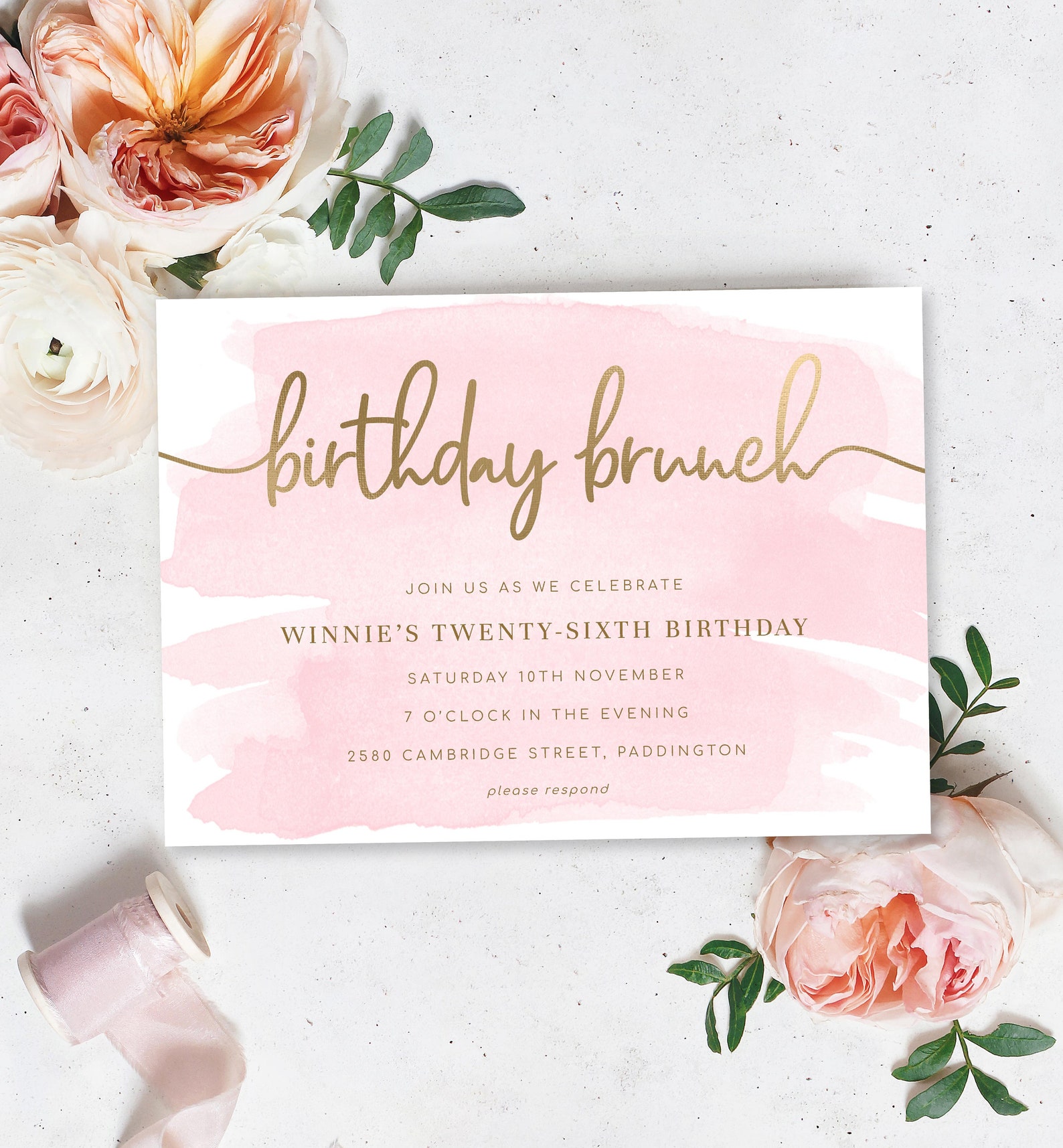 Birthday Brunch Party Invitation Printable Editable Corjl Etsy