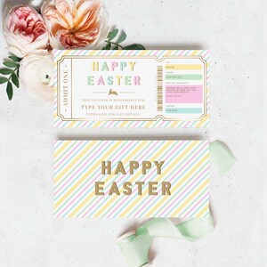 Easter Gift Voucher Template, Fully Custom Printable Gift Certificate ...