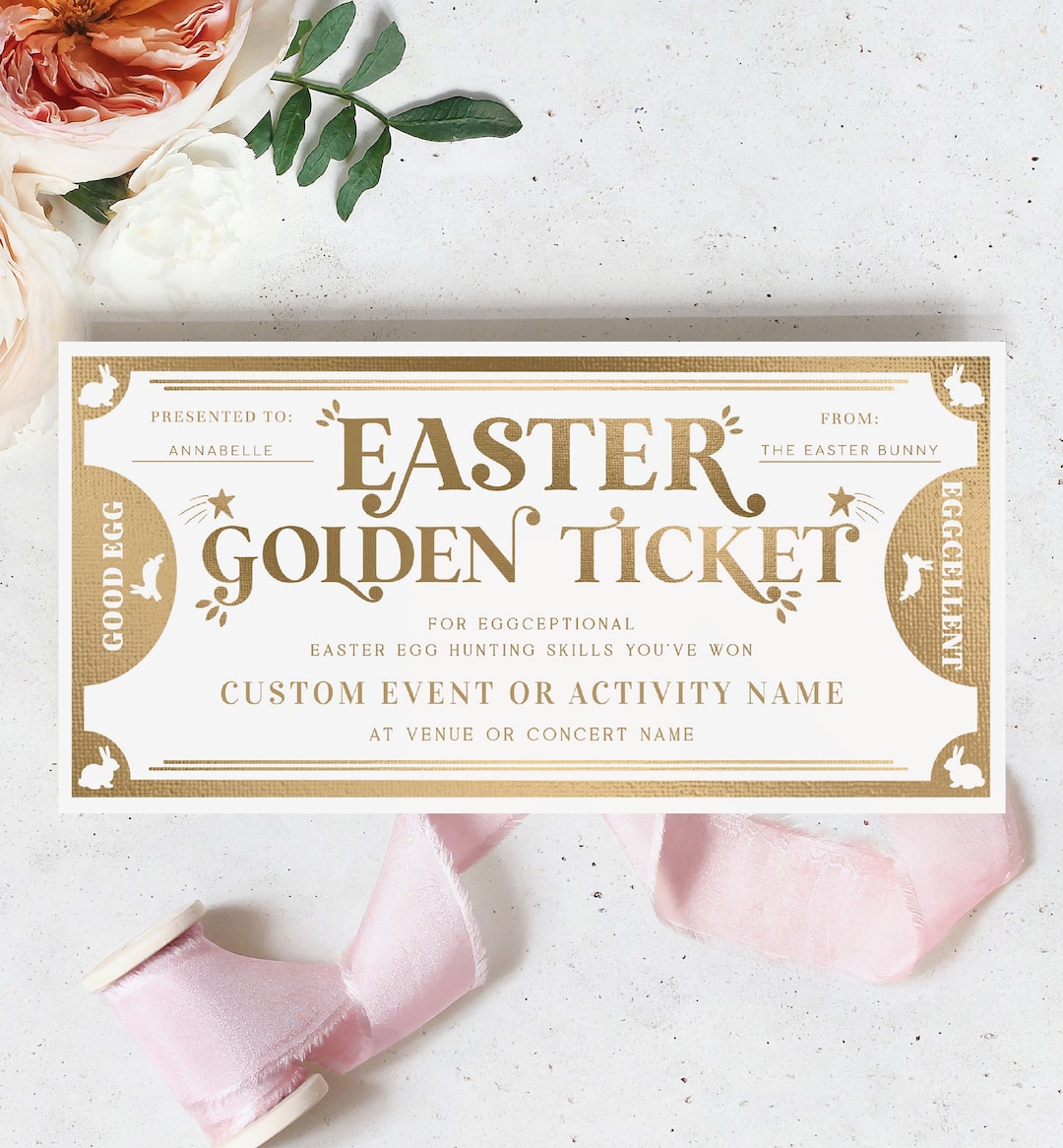 Easter Egg Hunt Gift Voucher Template, Printable Gift Certificate ...