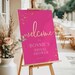 Editable Welcome Sign, Hot Pink Gold Printable Girls Birthday Welcome ...