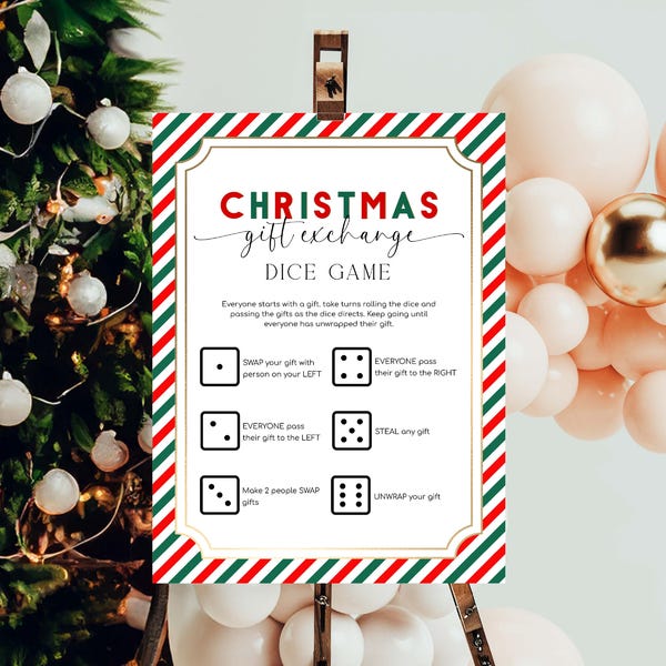 Secret Santa Dice Game - Etsy