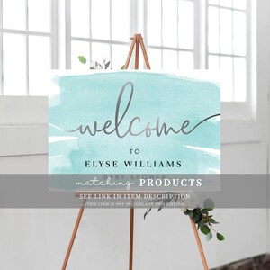 Custom Text Sign Template, Teal Watercolour, Printable Make Any Sign ...