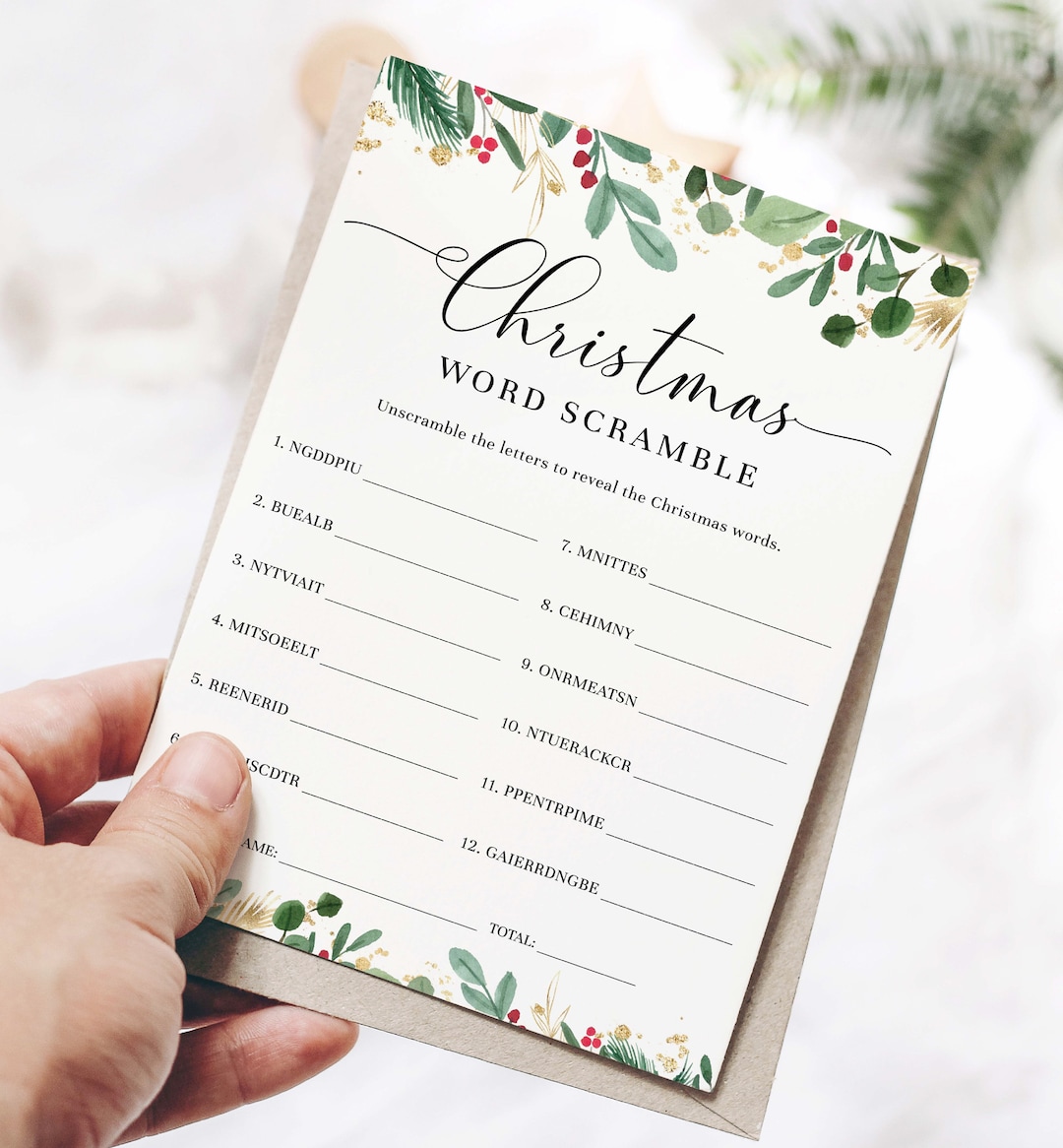 Christmas Word Scramble Game, Printable Christmas Word Jumble Game ...