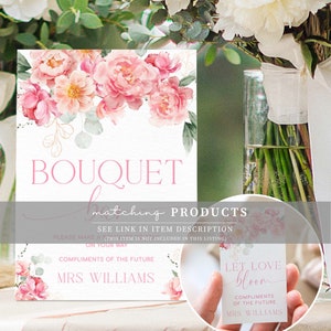 Hot Pink Peony Welcome Sign, Printable Love in Bloom Welcome Sign ...