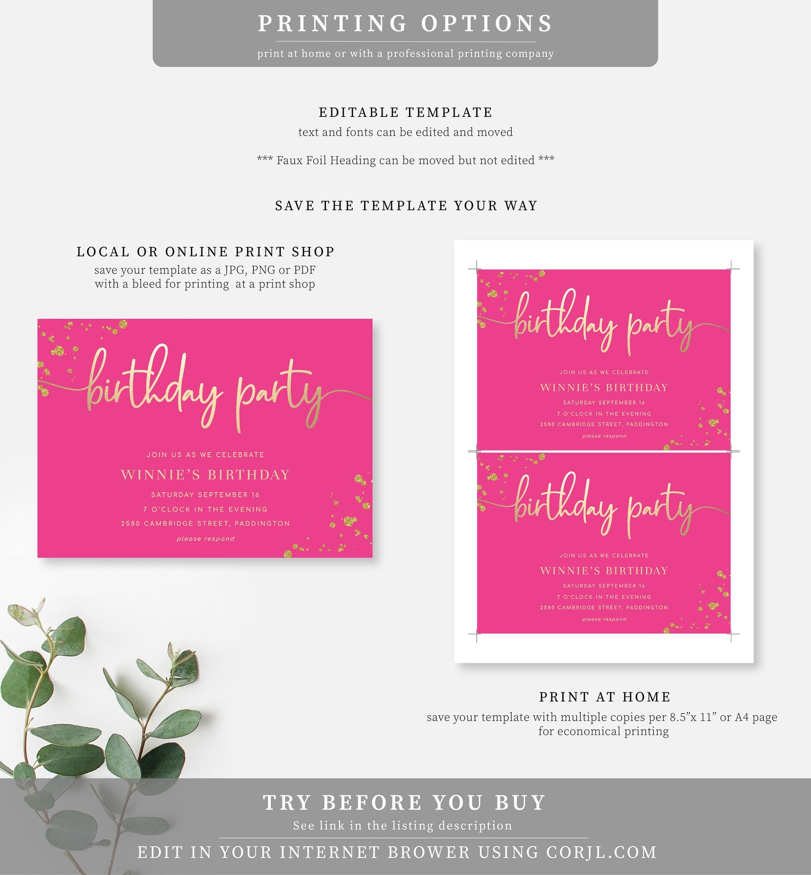 Editable Birthday Party Invitation Printable Editable Hot - Etsy
