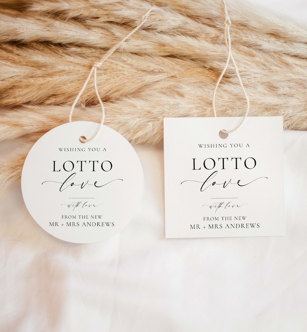 Wedding Lottery Ticket Favor Tag, Printable Lotto Love Favor Tag ...