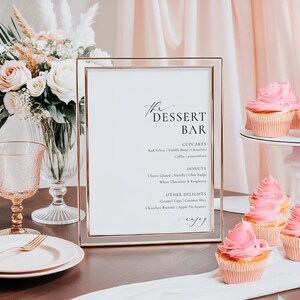Printable Dessert Bar Sign, Minimalist Wedding Dessert Table Sign ...