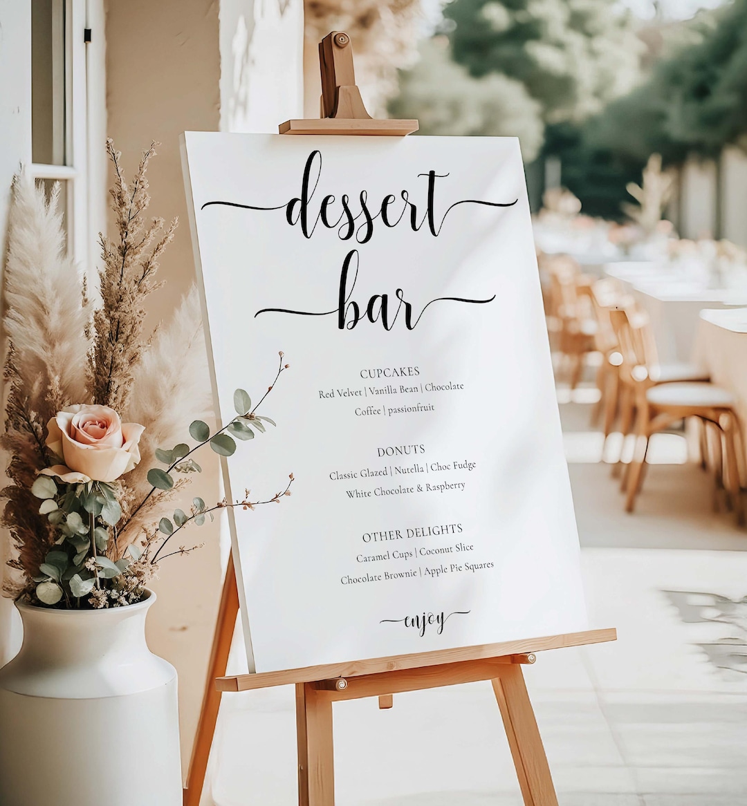 Printable Dessert Bar Sign, Minimalist Wedding Dessert Table Sign ...
