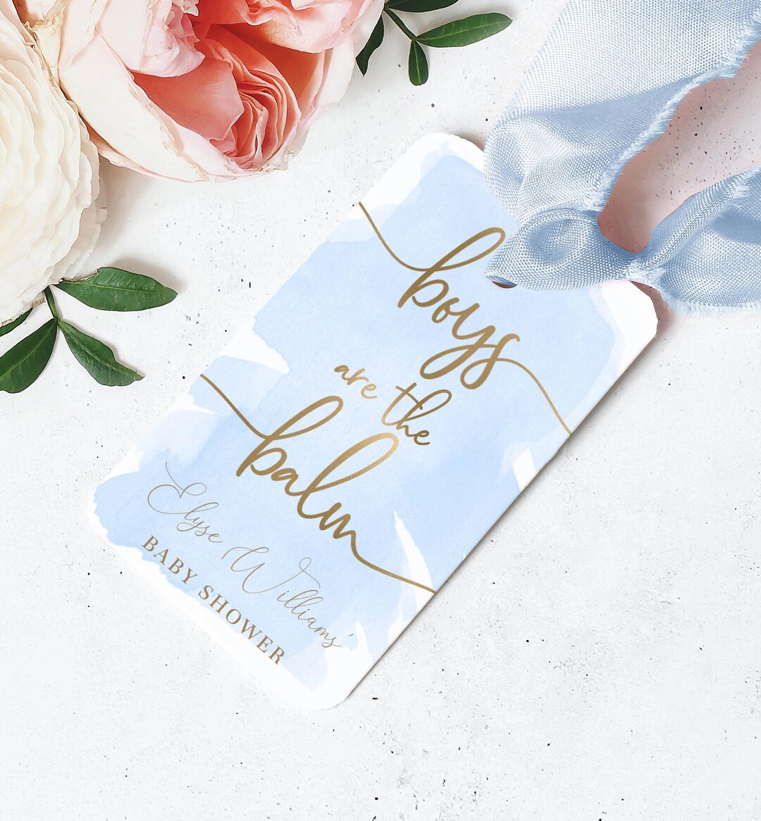 Boys Are the Balm Tag, Editable Boy Baby Shower Lip Balm Favor Tag ...
