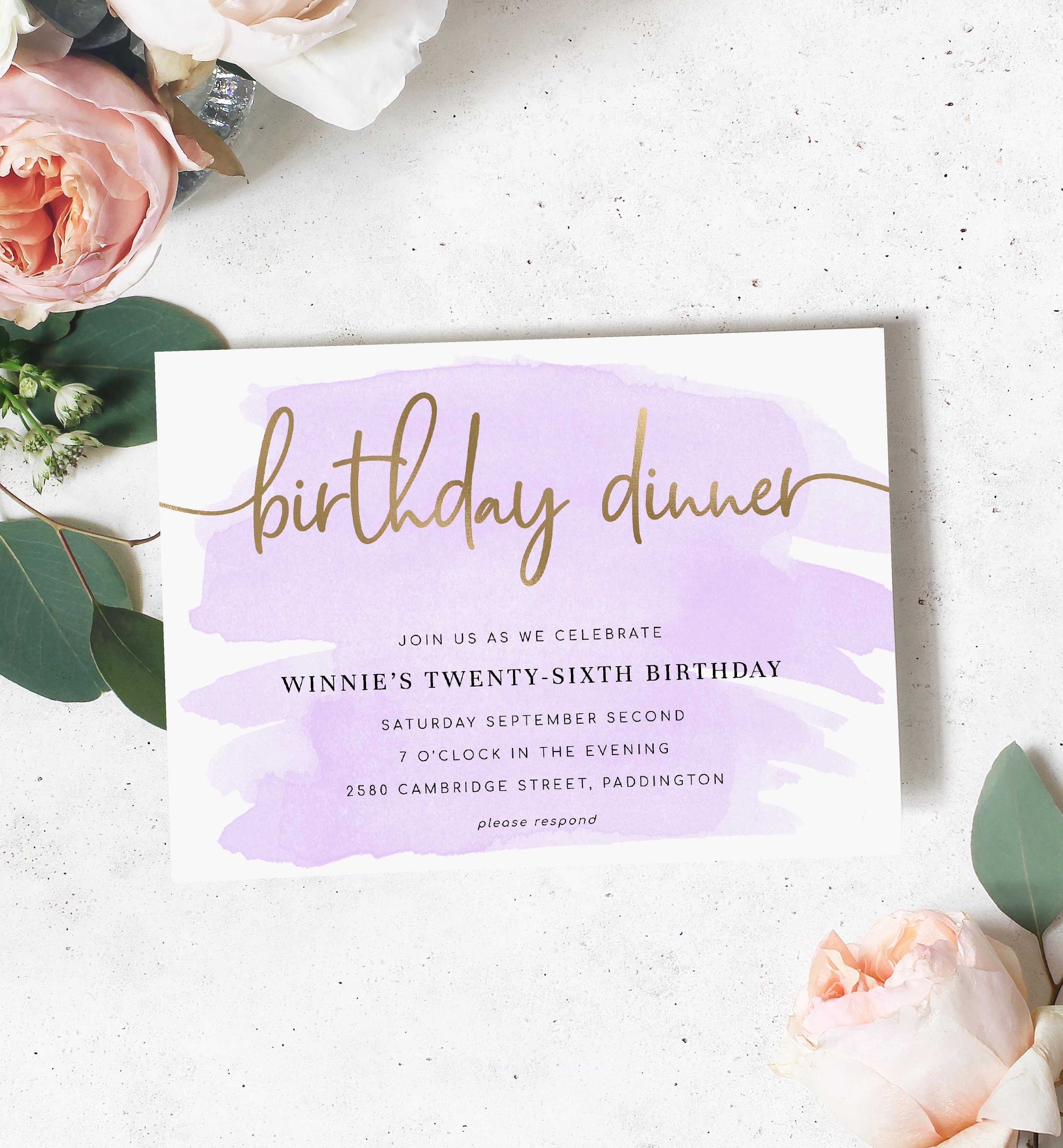 Birthday Dinner Party Invitation