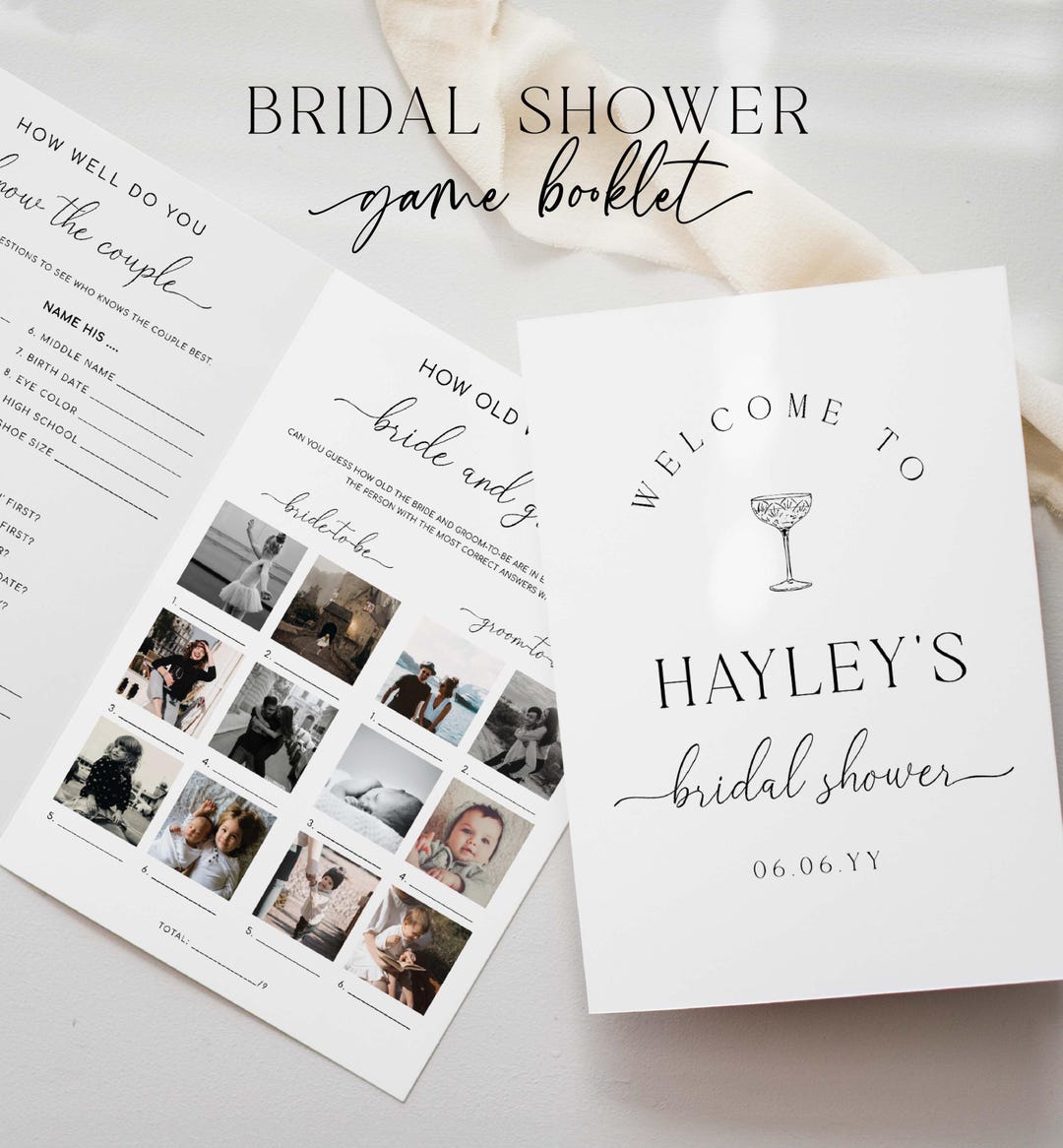 Minimalist Bridal Shower Games Booklet, Couples Shower Game (printable ...