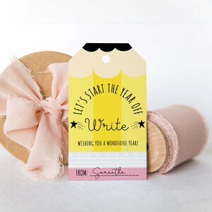 Printable Pencil Back to School Tag Template, Let's Start the Year off ...