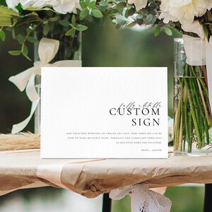 Fully Editable Sign Template, Minimalist Wedding Custom Text Sign ...