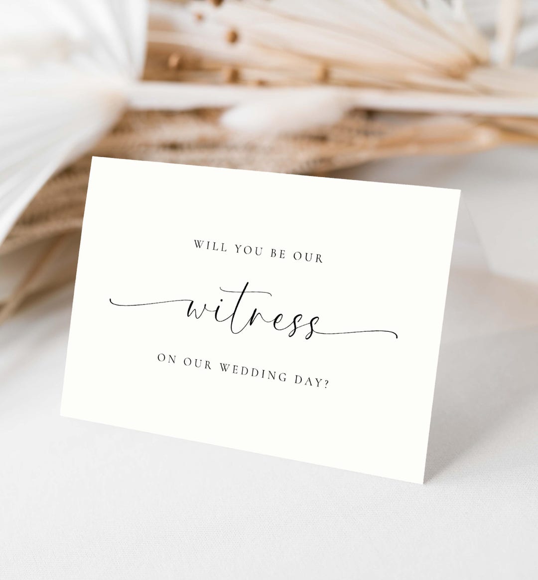 Printable Will You Be Our Witness Card, Wedding Witness Proposal Card ...