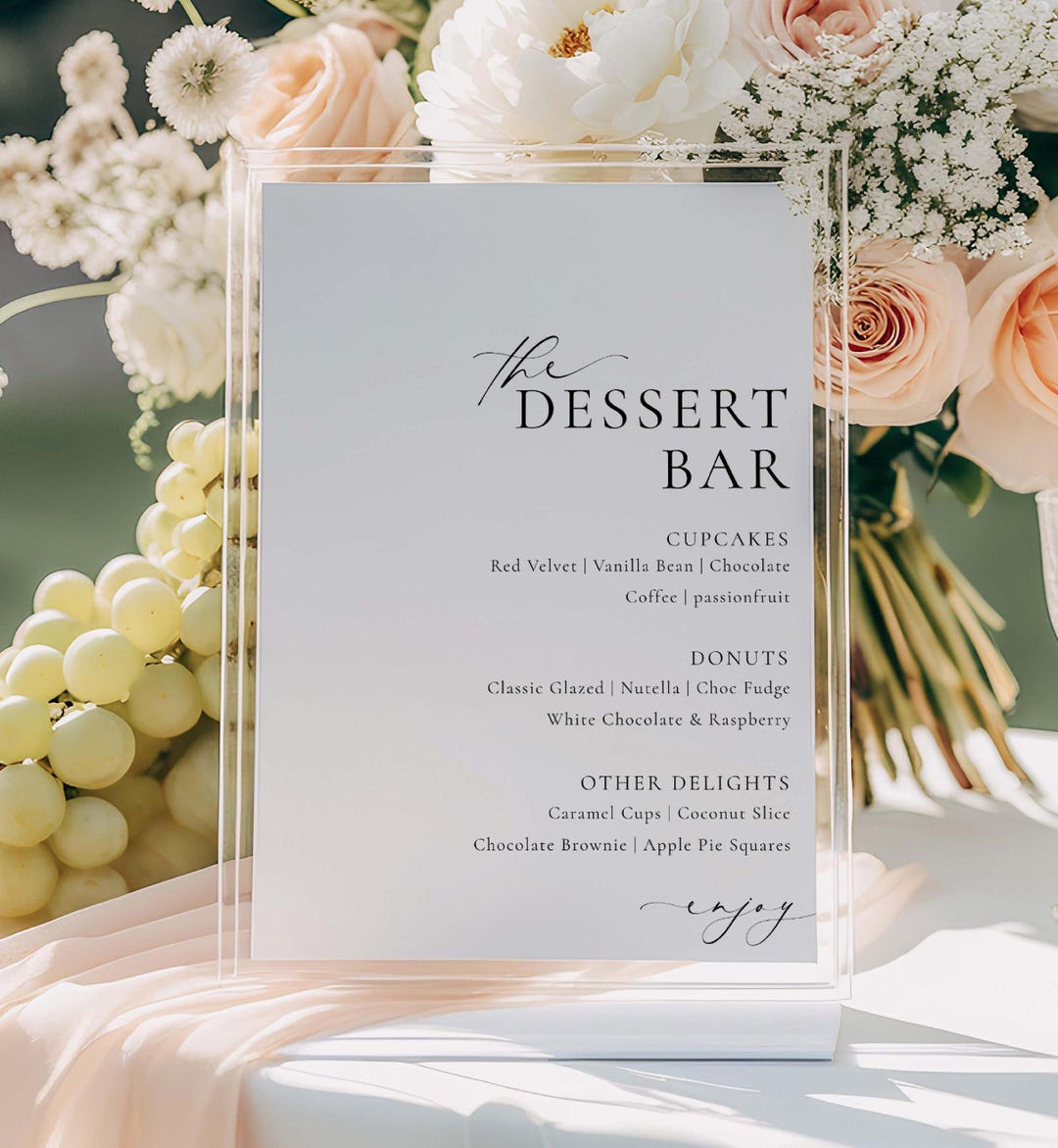 Printable Dessert Bar Sign, Minimalist Wedding Dessert Table Sign ...